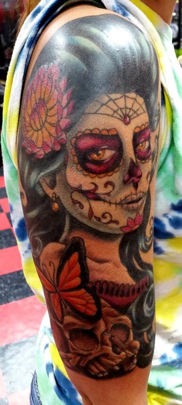 Day Of The Dead Woman Tattoo By Jesse Neumann Tattoonow