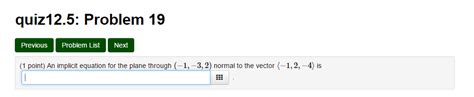Solved An Implicit Equation For The Plane Through 1 3
