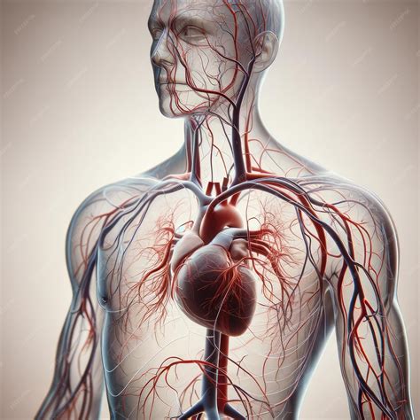 Detailed Human Cardiovascular System Premium Ai Generated Image
