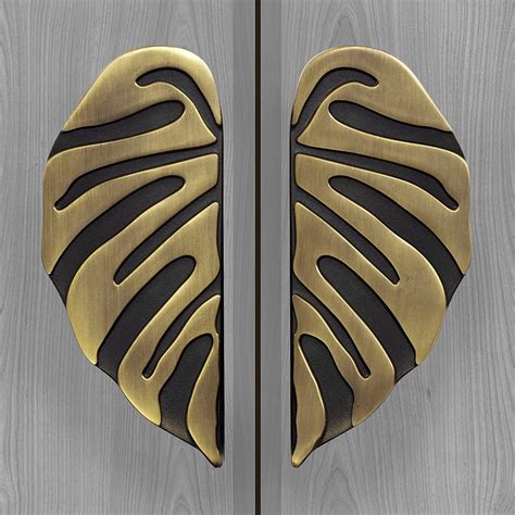Handcrafted 6 Inch Antique Brass Leaf Door Handles For Main Etsy