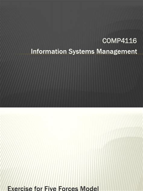 Class Exercise Five Forces Model Pdf Cost Procurement