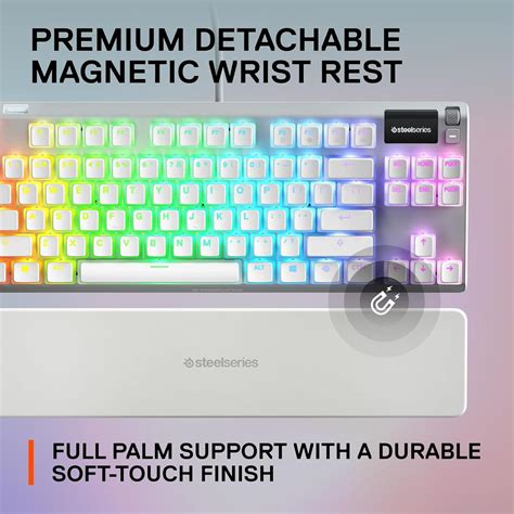 SteelSeries Apex 7 TKL Ghost Mechanical Gaming Keyboard OLED Smart Display Linear Quiet
