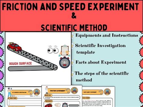 Friction And Speed Experiment Stem Activities And Scientific Method