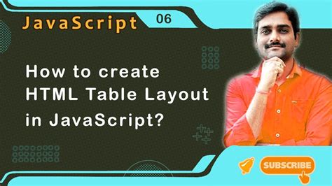 How To Create Html Table Layout In Javascript Javascript Tutorial 06 🚀 Youtube