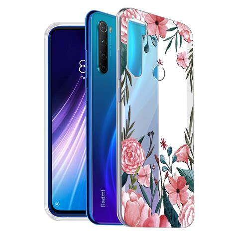 Fashionury Red Floral Printed Designer Silicon Back Cover For Redmi