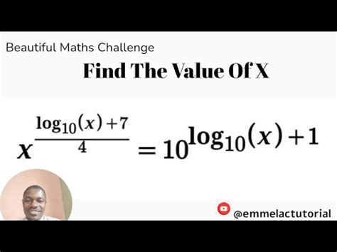 A Nice Logarithmic Equation Finding The Value Of X YouTube