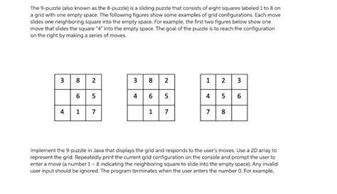 The 9 Puzzle Also Known As The 8 Puzzle Is A Sliding Puzzle That