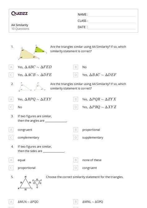 50 Similarity Worksheets For 9th Grade On Quizizz Free And Printable