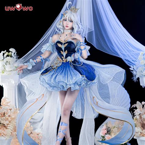 Genshin Impact Fanart Lily Of The Valley Ball Gown Cosplay Costume