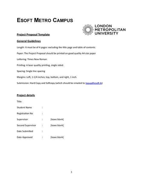 Final Project Proposal Template File Esoft Metro Campus Project Proposal Template General