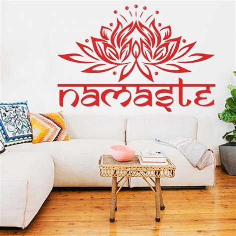 Lotus Flower Namaste Design Vinyl Sticker Wall Art Wall Stickers