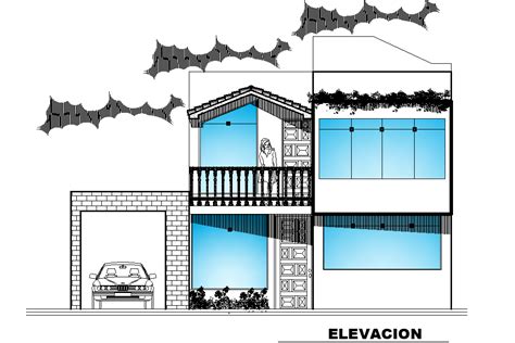 Elevacion Of The Duplex House Plan Is Given In This 2d Autocad Dwg Drawing File Download The 2d