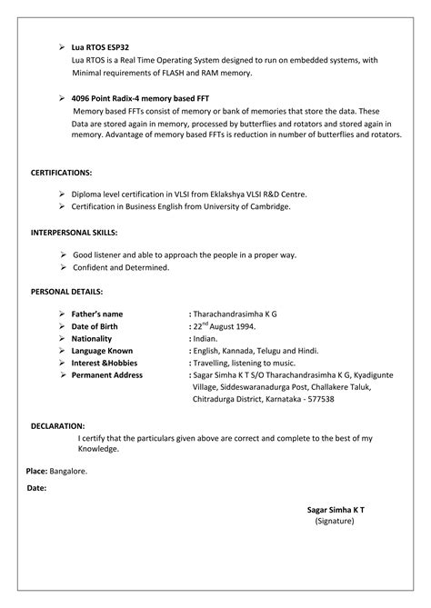 Sagar Simha Resume Gmail Pdf