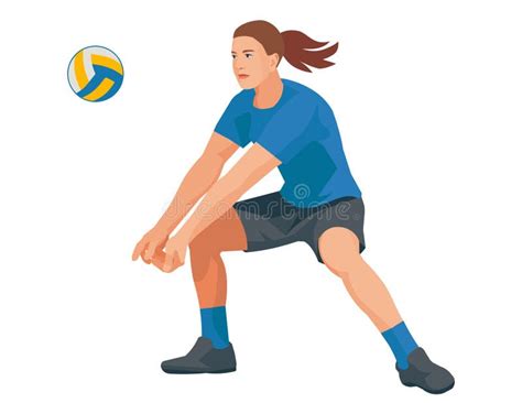 Volleyball Passing Clipart 30 Volleyball Dig Stock Illustrations