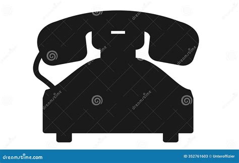 A Single Old Nostalgic Analogue Phone Against A White Backdrop Stock Illustration Illustration