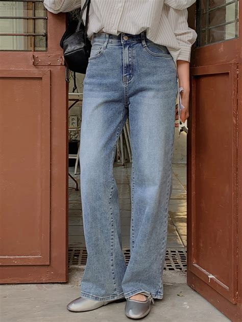 리리앤코 25 36 르빈더프 스판 히든밴딩 와이드 데님 팬츠 청바지 봄 가을 빅사이즈 캐주얼룩 데일리룩 데이트룩 캠퍼스룩 출근룩 36사이즈 자체제작 신축성 세미와이드