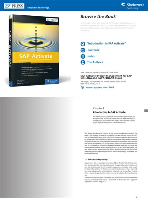 Reading Sample Sap Press Sap Activate Pdf Agile Software Development Project Management