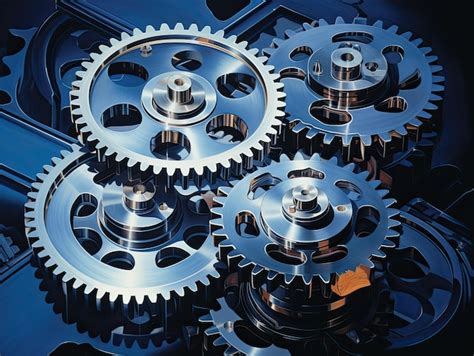Premium Photo Blue Gears With Small Cogs