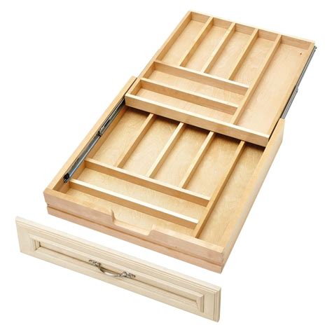 REV A SHELF Tiered Cutlery Drawer For Face Frame Construction No Slides Maple Rev A Shelf