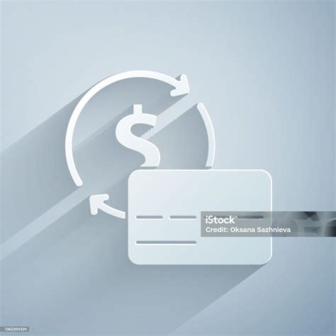 회색 배경에서 격리된 용지 컷 신용 카드 아이콘입니다 온라인 결제 현금 인출 재무 운영 쇼핑 표지판 종이 아트 스타일 벡터 3차원 형태에 대한 스톡 벡터 아트 및 기타