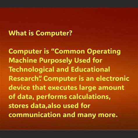What Is Computer Computer Defination Pc Education It Youtube