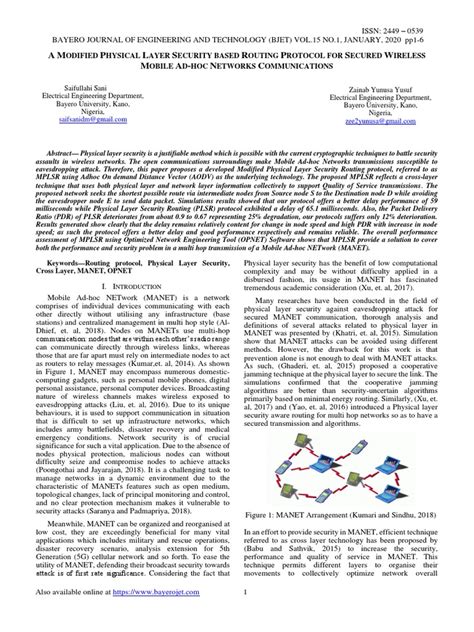 A Modified Physical Layer Security Based Routing Protocol For Secured