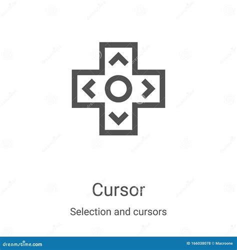 Cursor Icon Vector From Selection And Cursors Collection Thin Line Cursor Outline Icon Vector