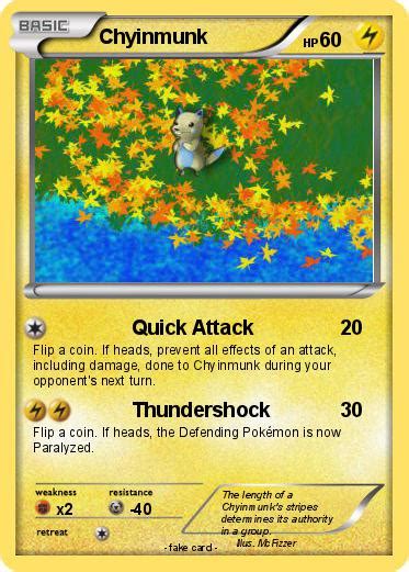 Pokémon Chyinmunk 1 1 Quick Attack My Pokemon Card