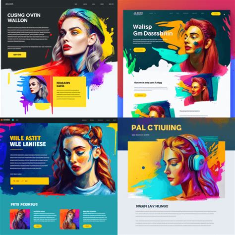 Макет сайта для Видеокурсов создано в Midjourney