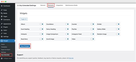 Enable Disable Elements In OxyExtended Plugin Oxy Extended