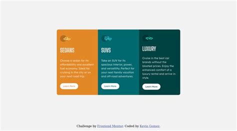 Frontend Mentor 3 Column Card Preview Component Using Css3 And Flexbox Coding Challenge Solution