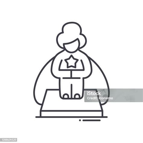 골드 인형 아이콘 선형 절연 일러스트레이션 얇은 선 벡터 웹 디자인 사인 흰색 배경에 편집 가능한 스트로크가 있는 개요 개념 기호 가공의 인물에 대한 스톡 벡터 아트 및