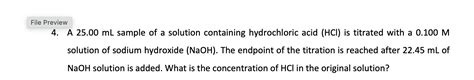 solved file previewa 25 00ml ﻿sample of a solution
