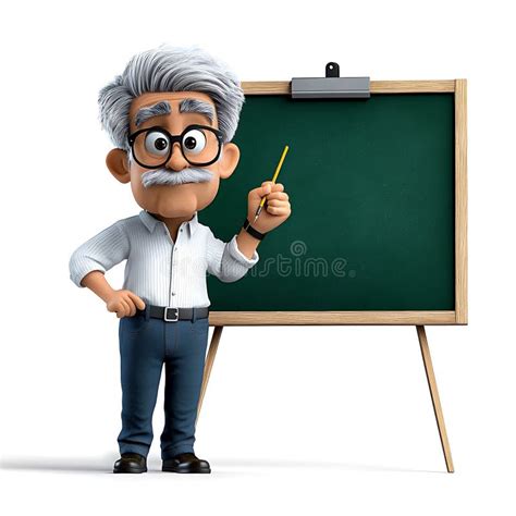Cartoon Teacher Writing On Blackboard In A Classroom Setting Stock Illustration Illustration