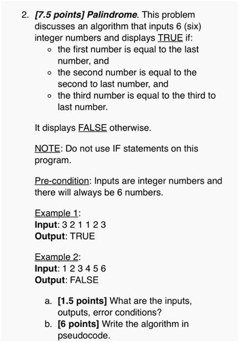 Solved Points Palindrome This Problem Discusses An Chegg