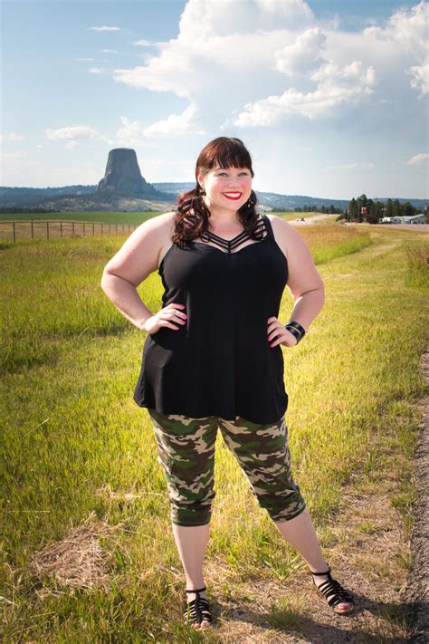 Loralette Goes To Wyoming Plus Size Camo Pants And Black Tank