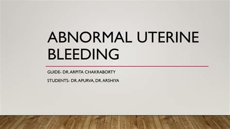Abnormal Uterine Bleeding Polyp Adenomyosis Pptx