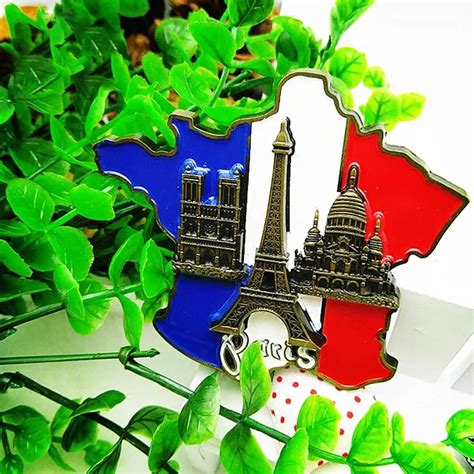 1 шт креативный 3d металлический магнит Франция карта наклейка на