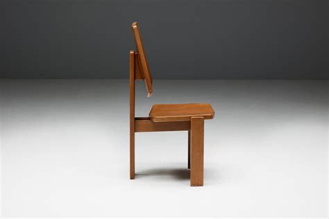 Brutalist Wooden Dining Chairs Belgium 1970s For Sale At 1stdibs