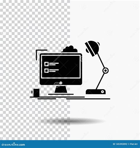 Workplace Workstation Office Lamp Computer Glyph Icon On
