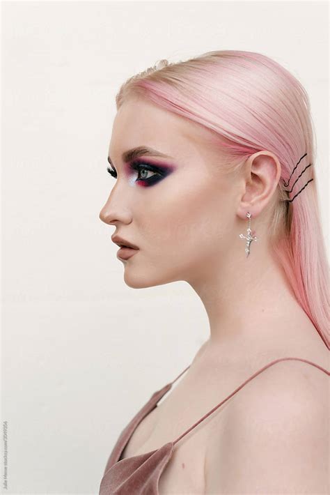 Fancy Girl Portrait With Bright Makeup By Stocksy Contributor Julie
