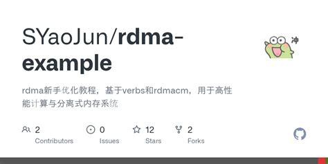 Github Syaojunrdma Example Rdma新手优化教程，基于verbs和rdmacm，用于高性能计算与分离式内存系统