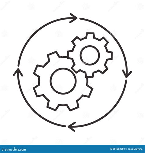 Workflow Outline Icon Monochrome Simple Sign From Productivity Collection Workflow Icon For
