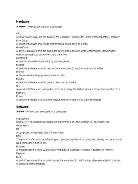 Computer Basic Terminologies Pdf Icon Computing Computer Program