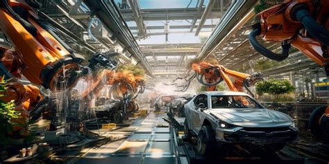 Premium Ai Image Hightech Automotive Assembly Line With Precision