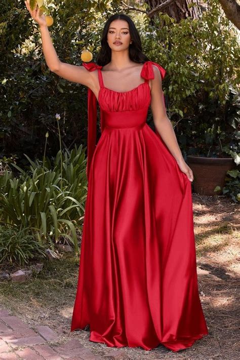 Red Satin Dress Silkenlace