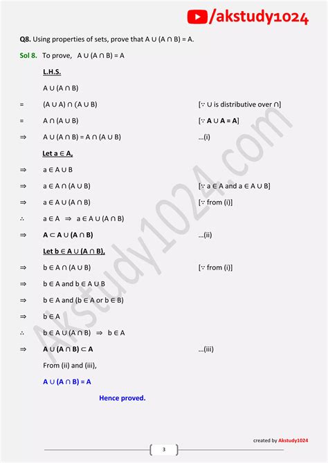 Important Questions Class 11 Chapter 1 Sets