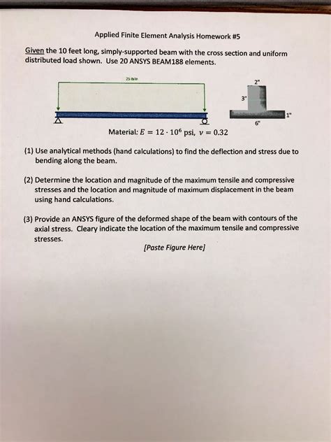 Applied Finite Element Analysis Homework 5 Given The