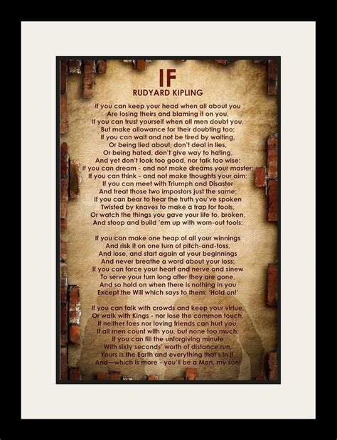 If Poem By Rudyard Kipling Framed Poster Picture Print Motivational