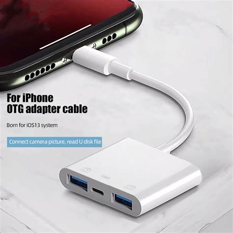Otg ไปยังสายเคเบิลอะแดปเตอร์ Usb สำหรับแป้นพิมพ์ดิสก์ Usb และพอร์ตชาร์จเมาส์ For I O S 17 16 15